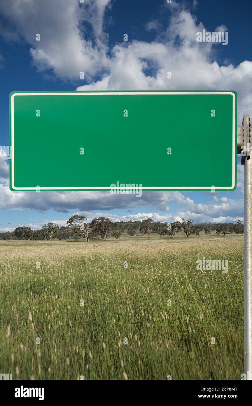 blank green traffic sign Stock Photo - Alamy