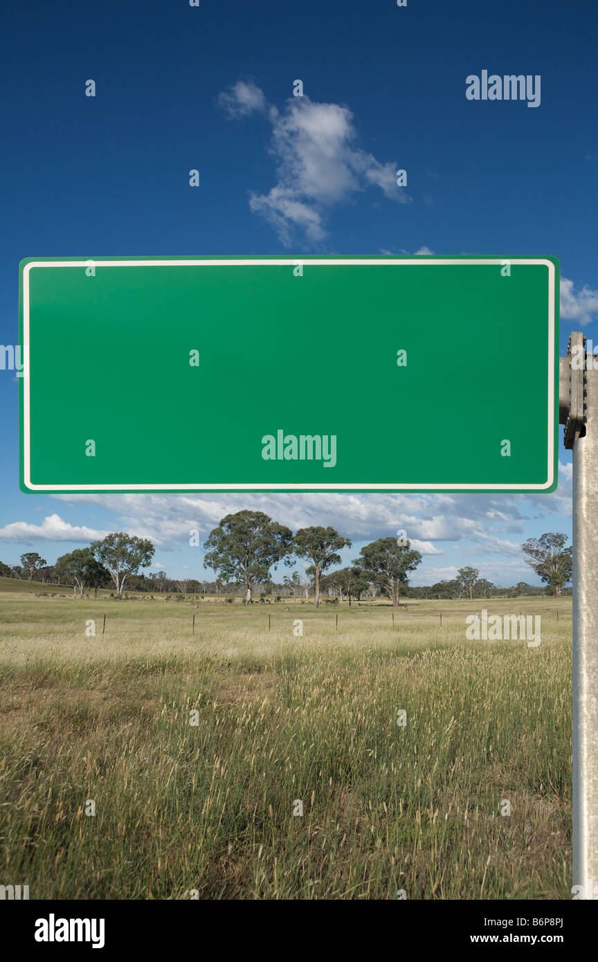blank green traffic sign Stock Photo - Alamy