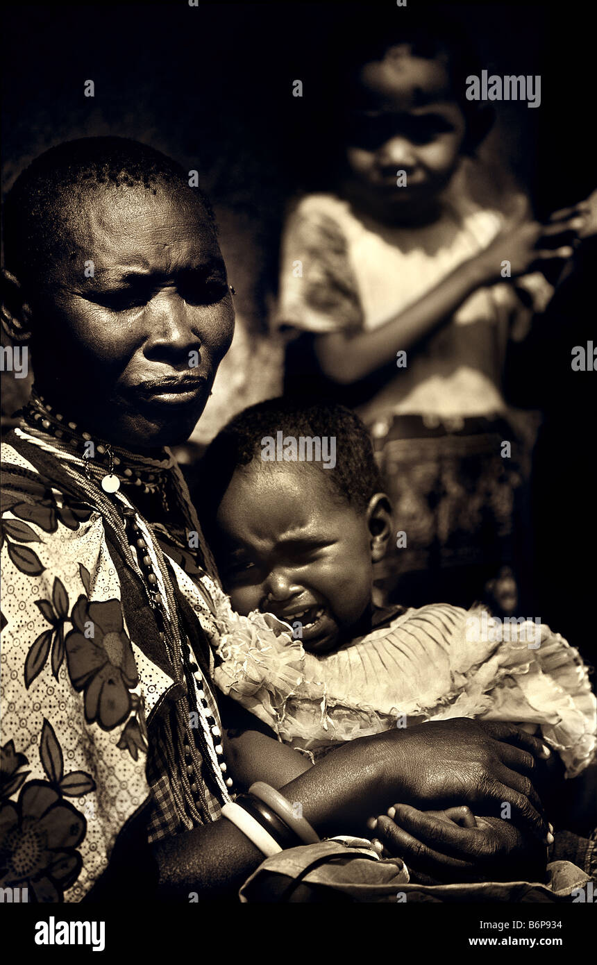 Family in Masai Mara Kenya Stock Photo - Alamy