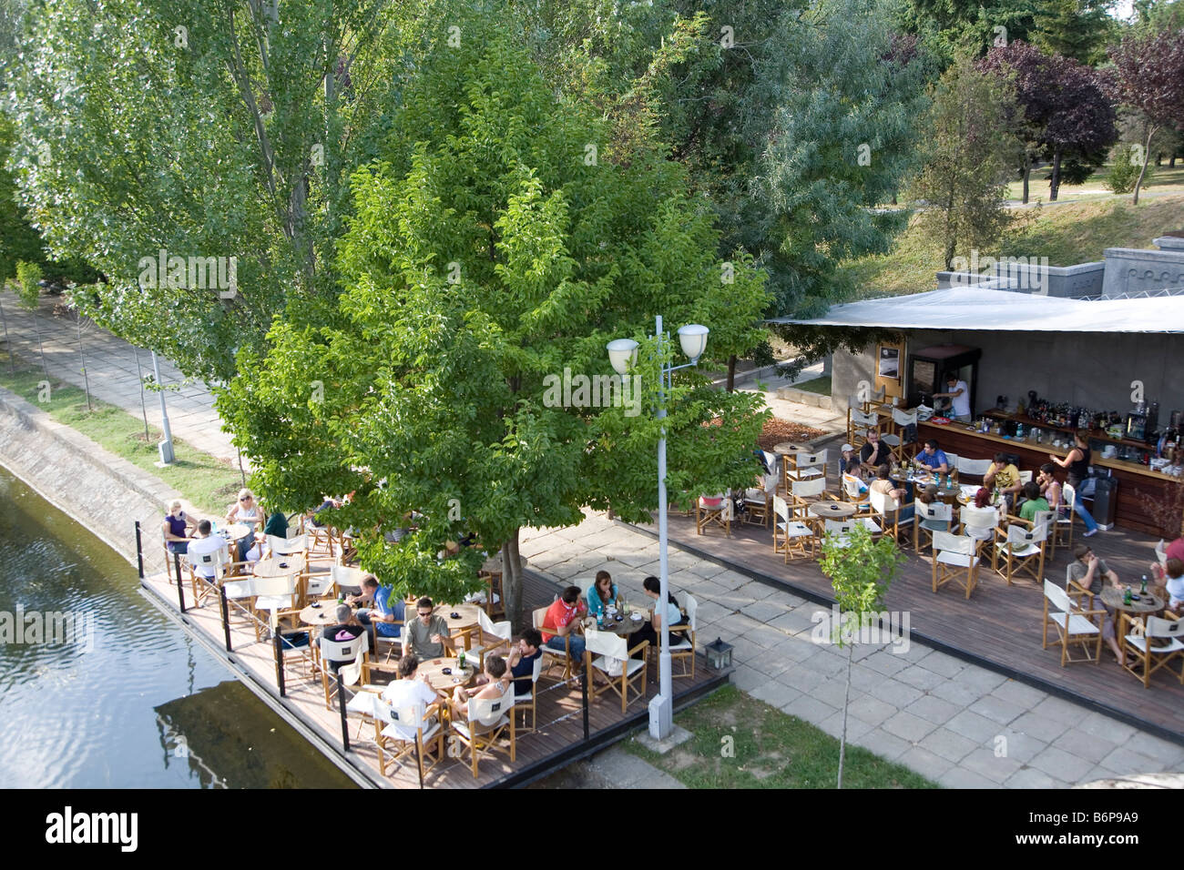 Timisoara Romania eastern Europe EU river water Bega Canal boat ...