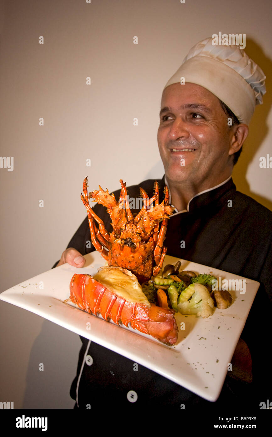 Chef at Flamingo Beach Resort in Costa Rica holds one of the hotel s ...