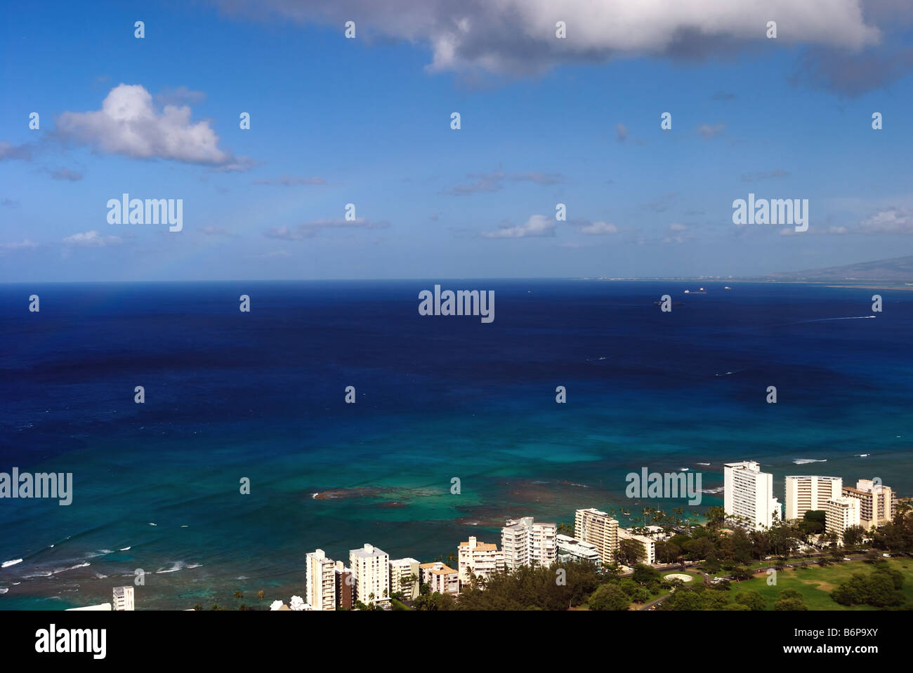 View of the Pacific Ocean from Diamond Head Stock Photo - Alamy
