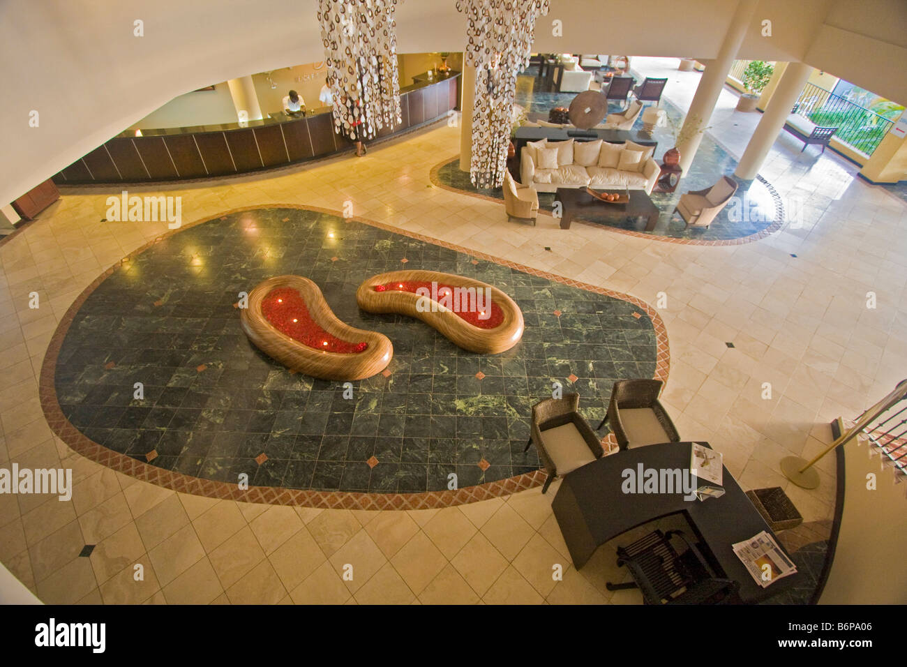 Lobby reception area of Flamingo Beach Resort in Flamingo Beach in ...