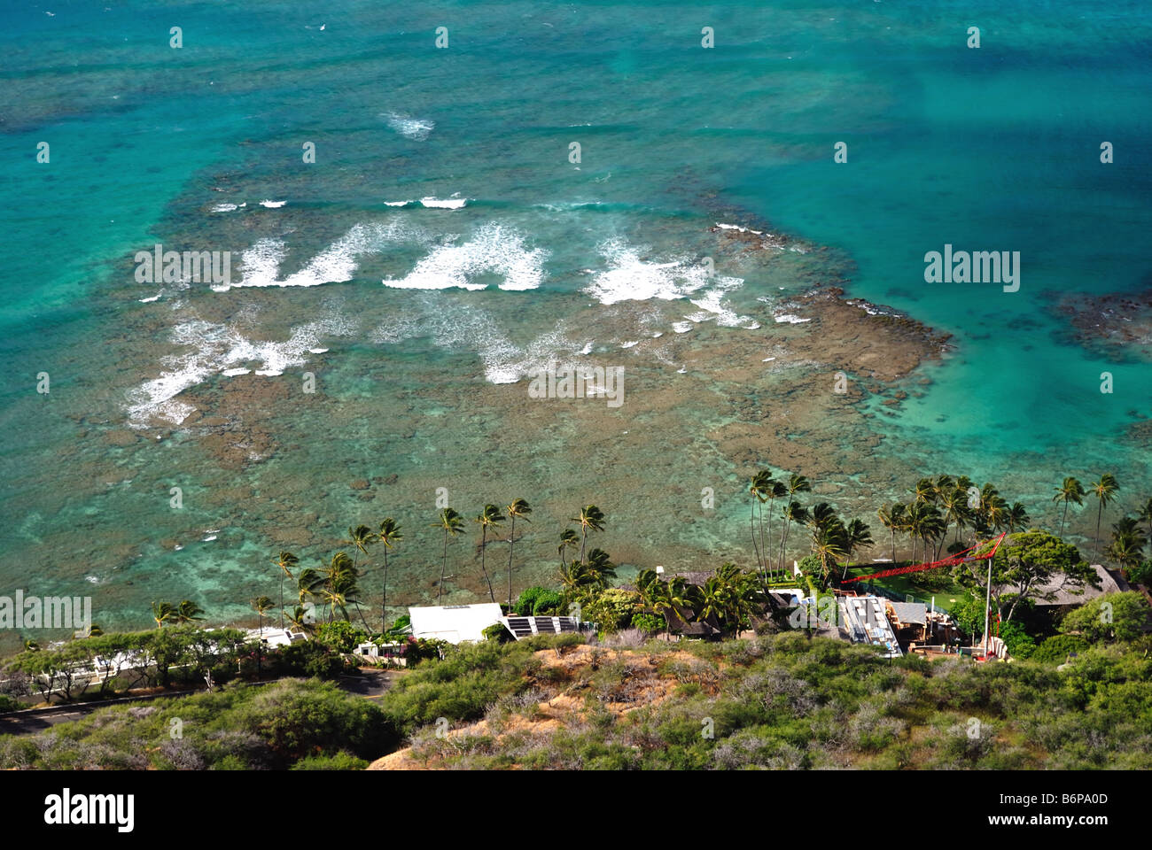 Overhead view of a coral reef in Hawaii Stock Photo - Alamy