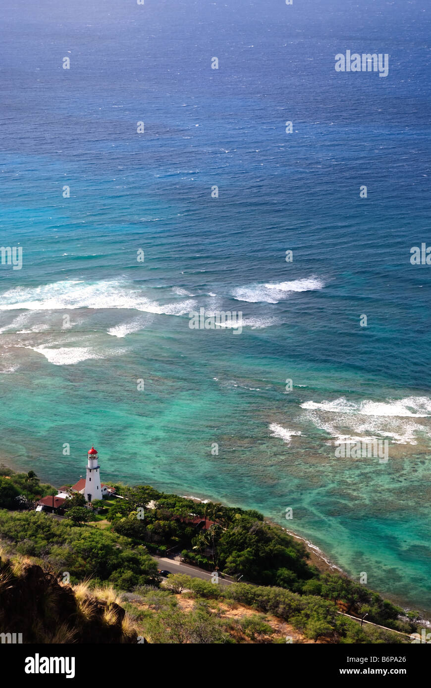 Diamond Head Lighthouse in Oahu Stock Photo - Alamy