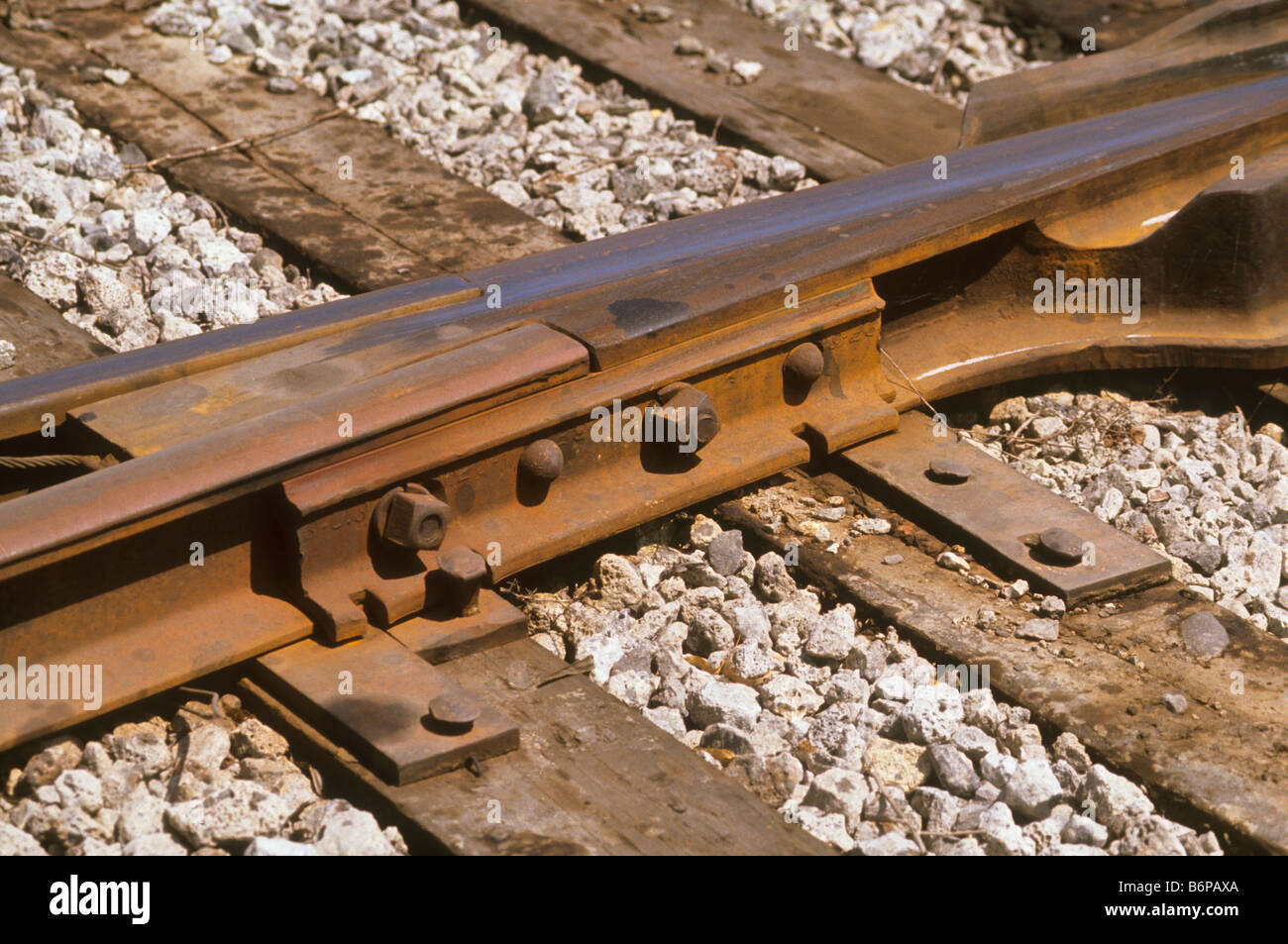 Rust forms on railroad tracks and hardware Stock Photo - Alamy