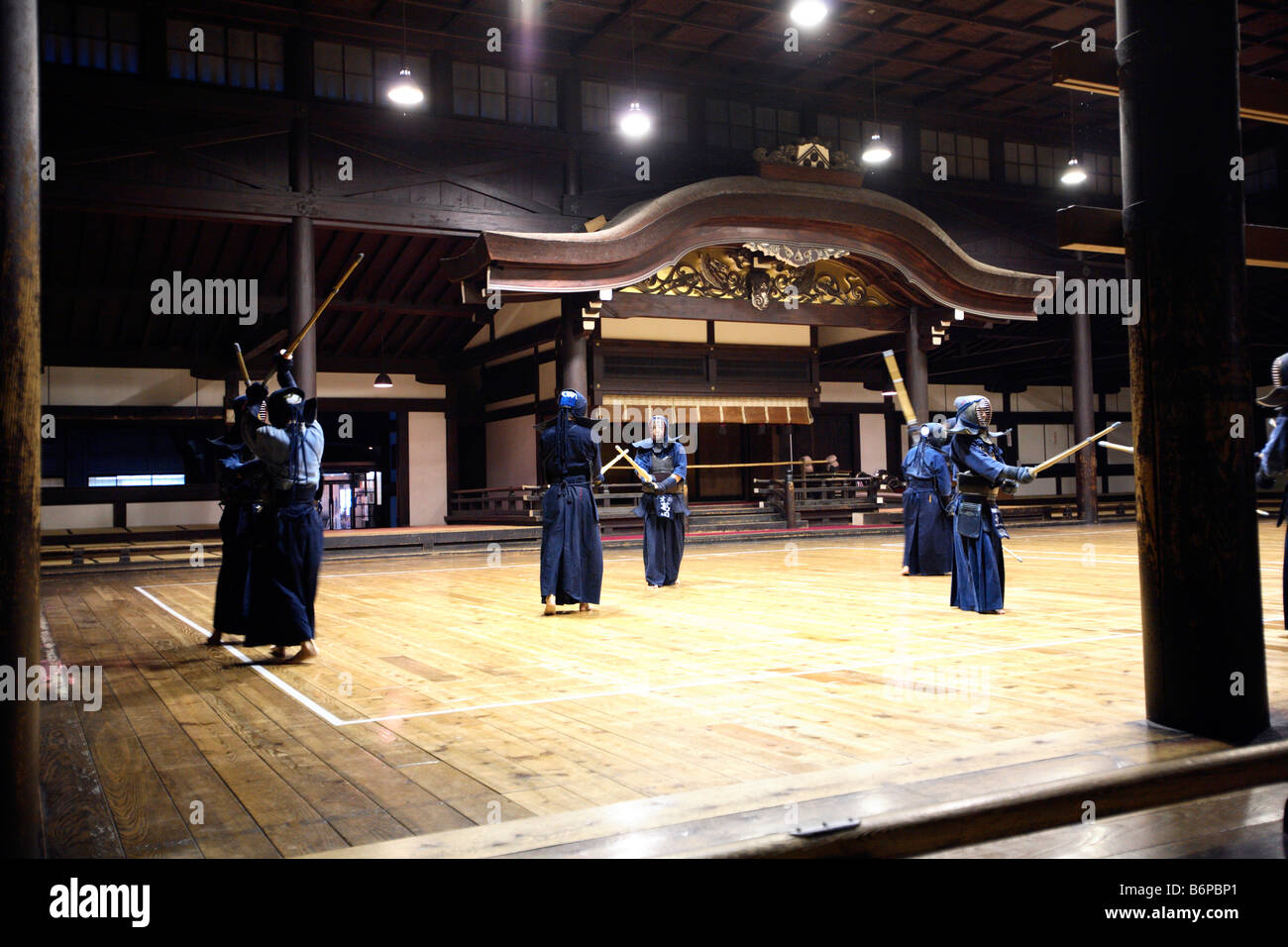 Kendo practice at Budokuden Martial Arts Center Kyoto Japan Stock Photo ...
