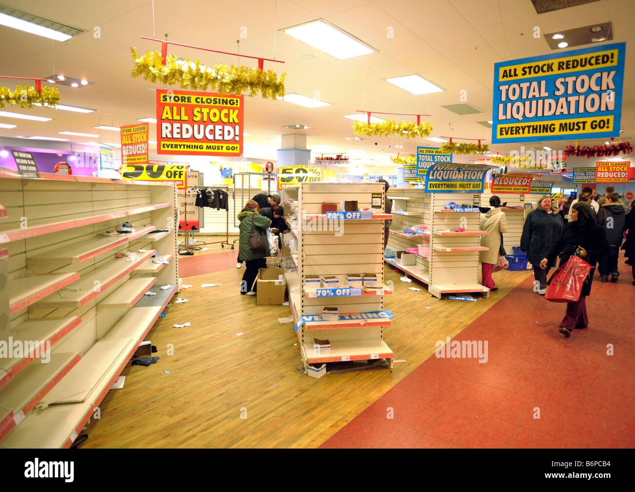 Interior of Woolworths store Bury St Edmunds UK branch on its last day ...