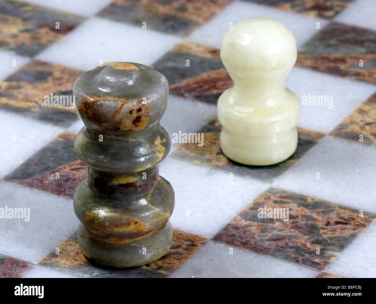 Marble Chess Pieces on Board Stock Photo - Alamy