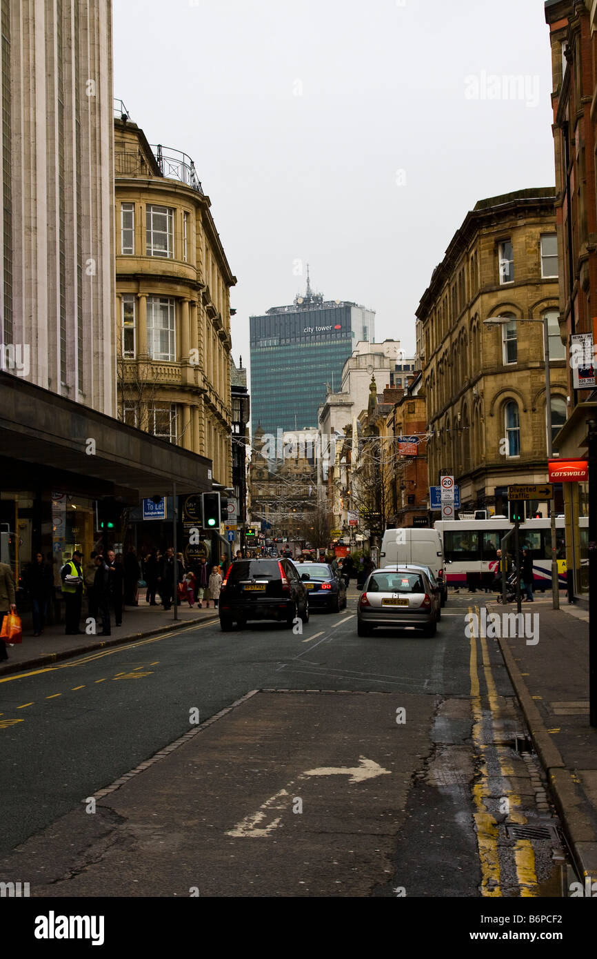 View of King Street Manchester and City Tower Stock Photo - Alamy