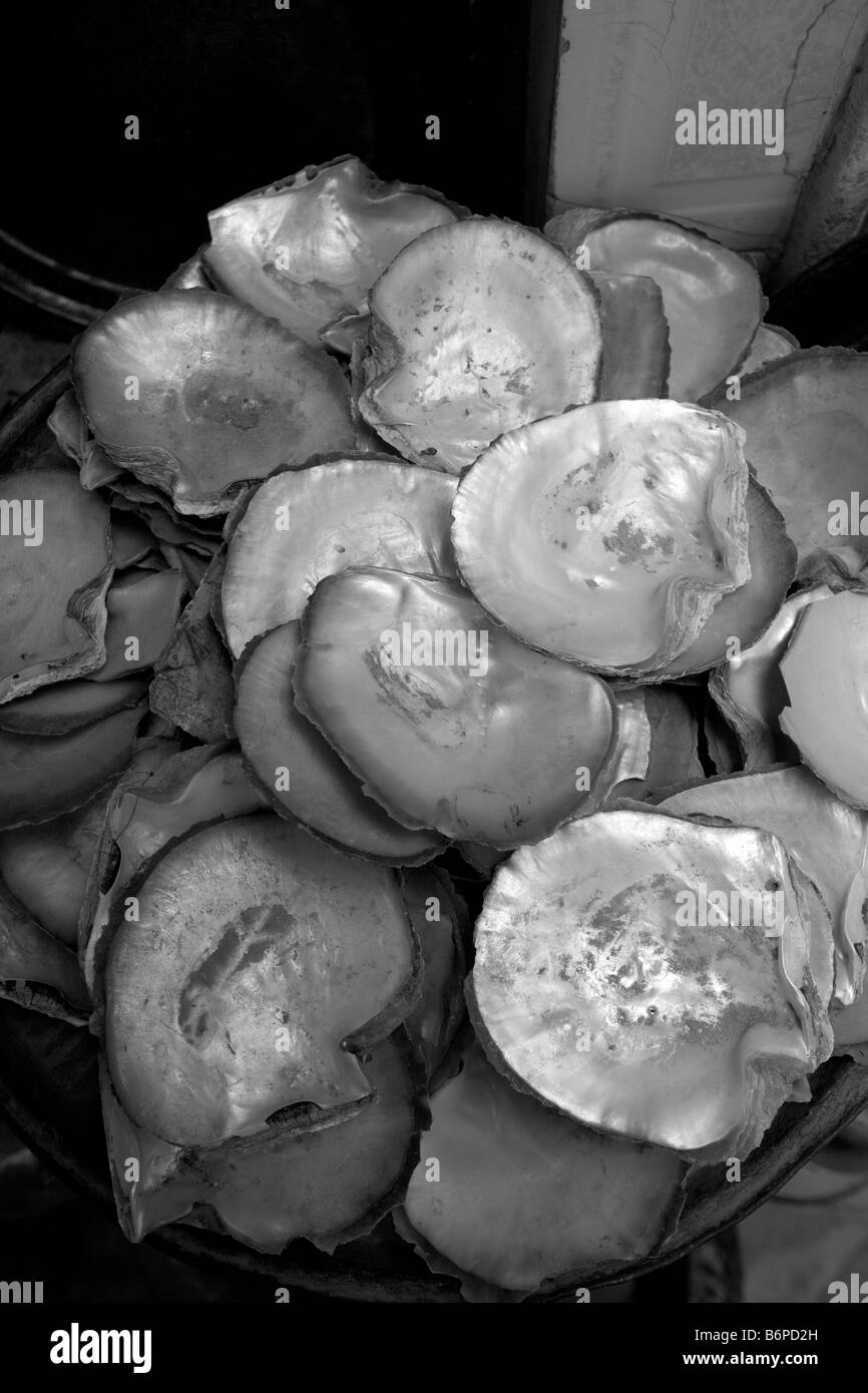Oman, Muscat, Muttrah District. Oyster Shells, pearl industry Stock ...