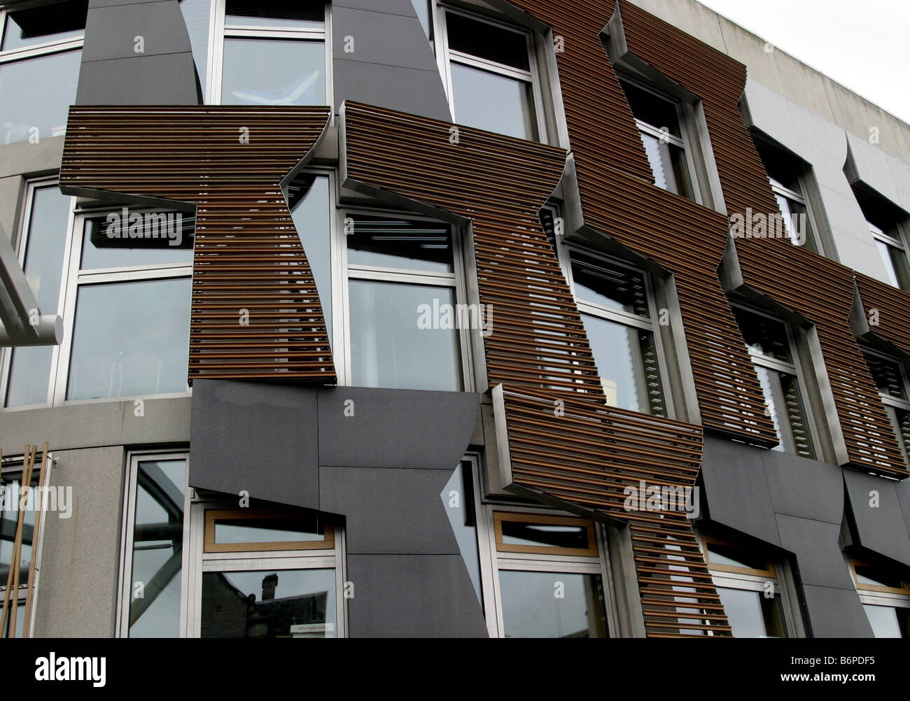 Window detail of the Scottish Parliament building in Edinburgh Scotland ...