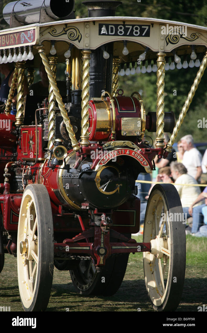 Village of Malpas, England. Steam show ground tractor at the Malpas ...