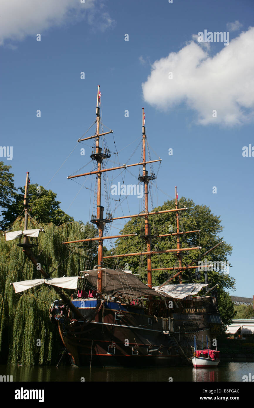 Tivoli Gardens Tall Sailing ship Copenhagen Denmark Stock Photo - Alamy