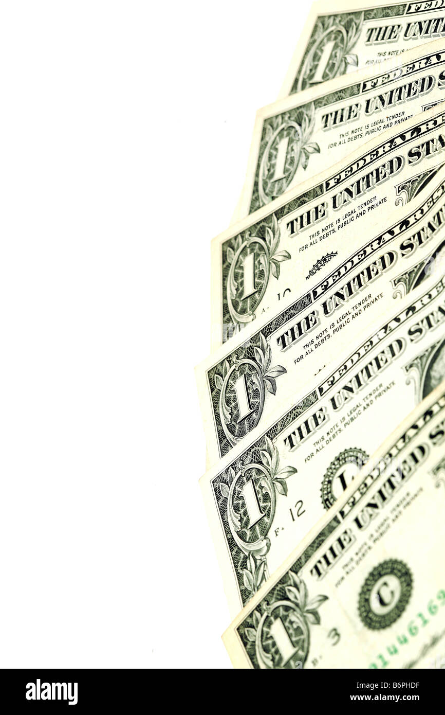 one american dollars banknote texture isolated Stock Photo - Alamy