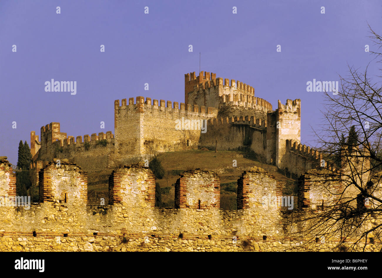 Rocca Scaligeri castle in Soave Veneto region Italy Stock Photo - Alamy