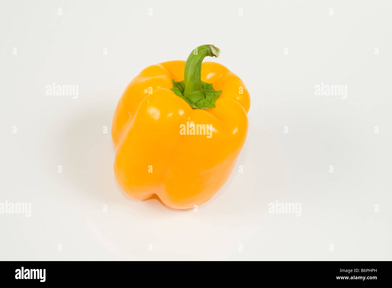 Yellow Bell pepper Capsicum annuum on white background Stock Photo - Alamy
