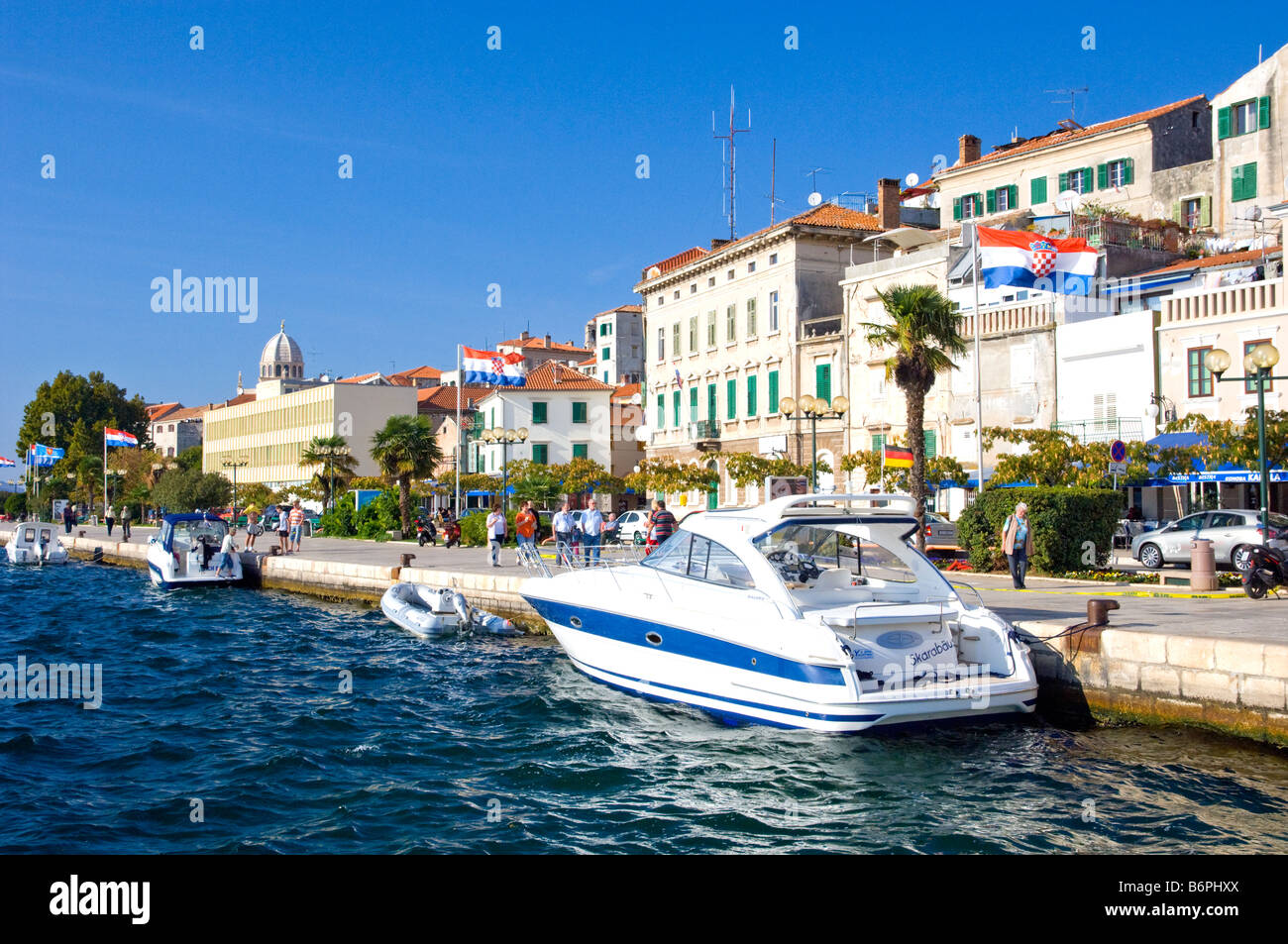 The waterfront promenade and harbour of Sibenik Croatia Stock Photo - Alamy