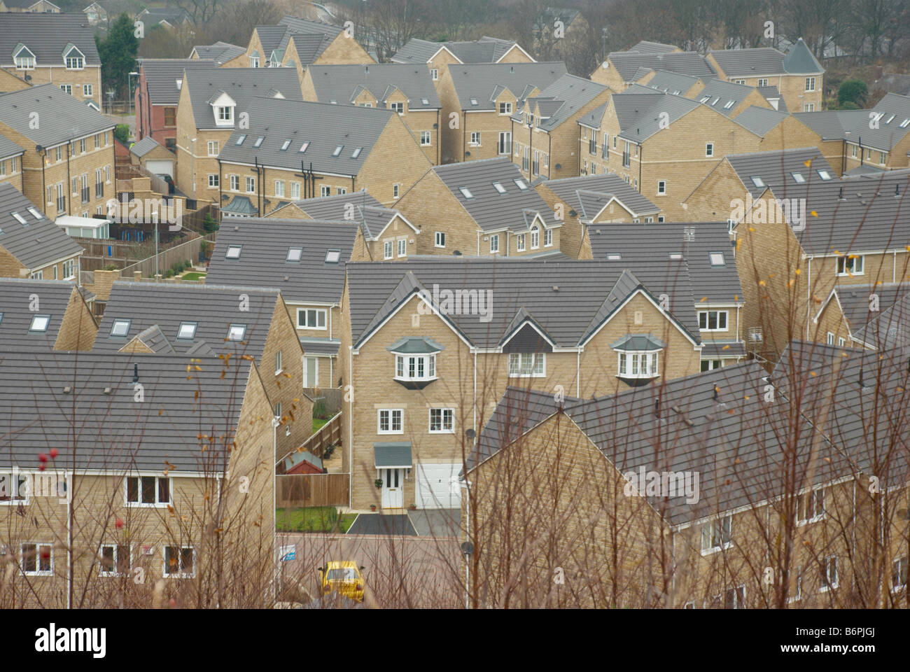 new stone housing estate Stock Photo - Alamy