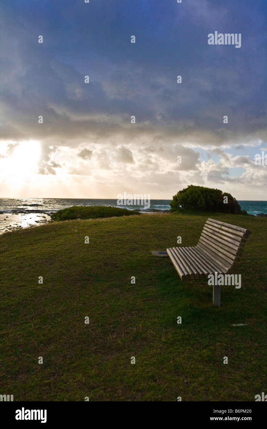 Beach seat Sunrise Stock Photo - Alamy