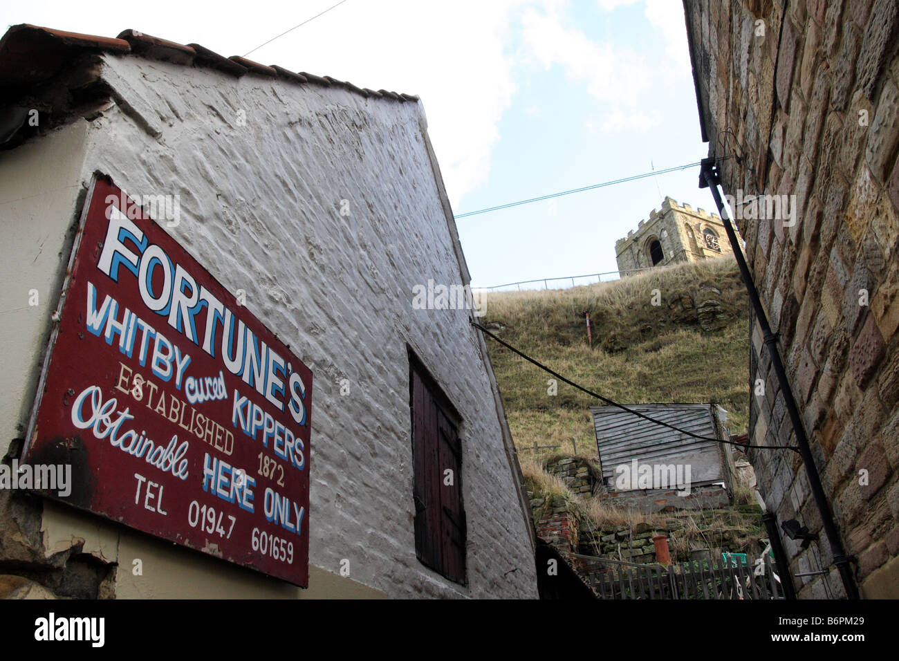 Fortunes kipper shop in the historic town and harbour of Whitby in ...