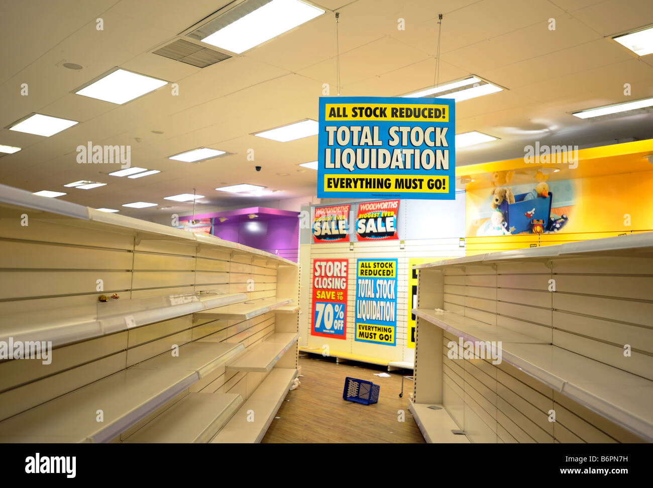 Interior of Woolworths , Bury St Edmunds on it's last day of trading 27 ...