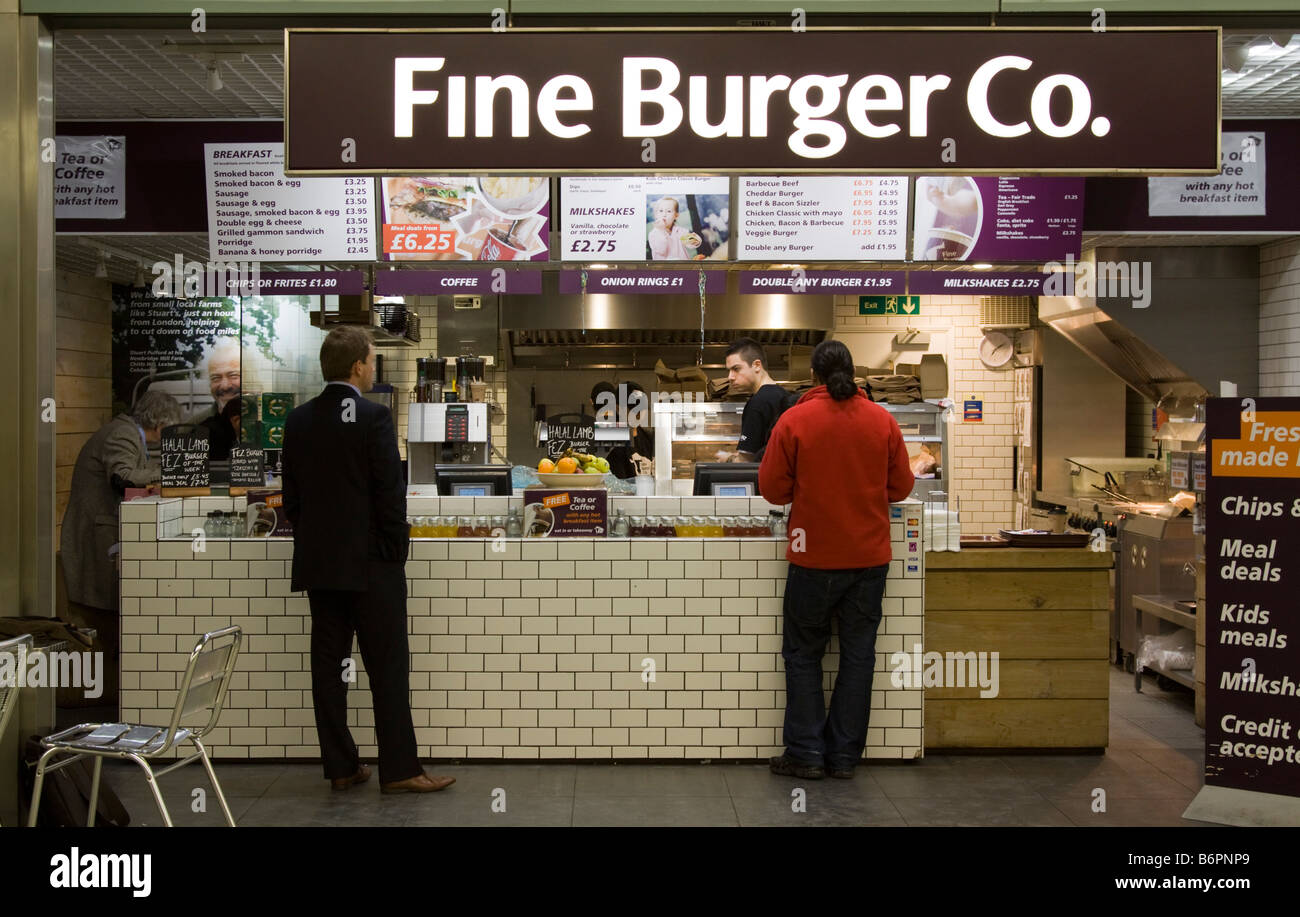 Fine Burger Co. - St Pancras International Station - London Stock Photo ...