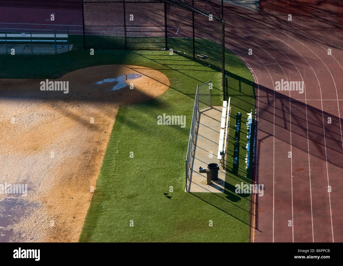 A baseball playing filed and running track are seen in New York, NY ...