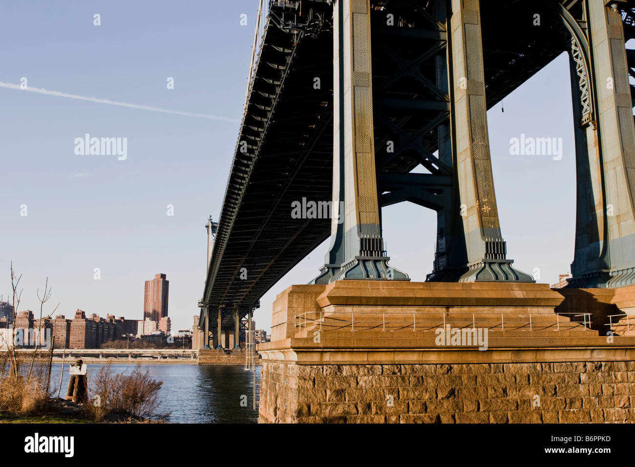 A view of the underneath of the Manhattan Bridge is seen in Brooklyn ...