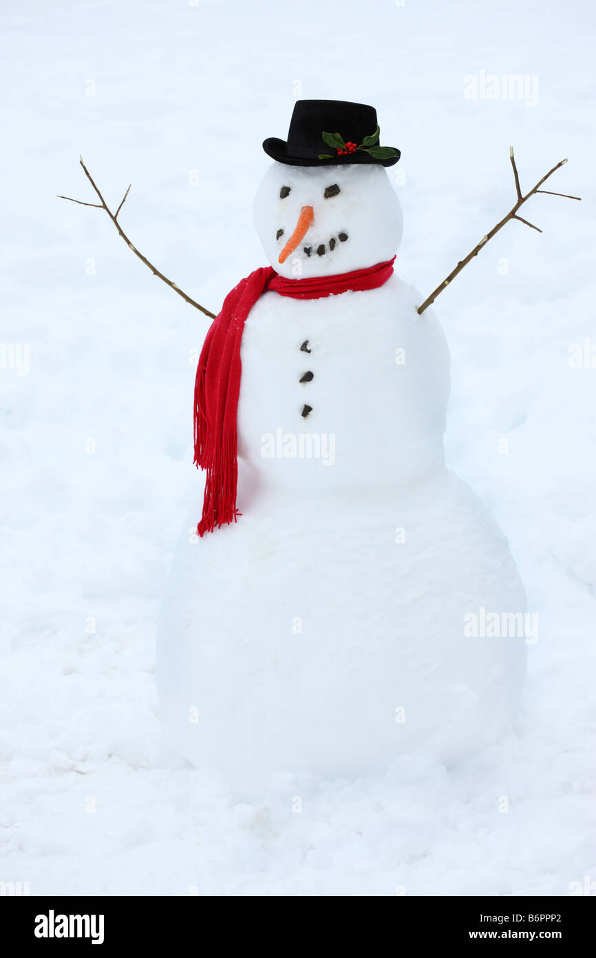 Snowman with top hat hi-res stock photography and images - Alamy