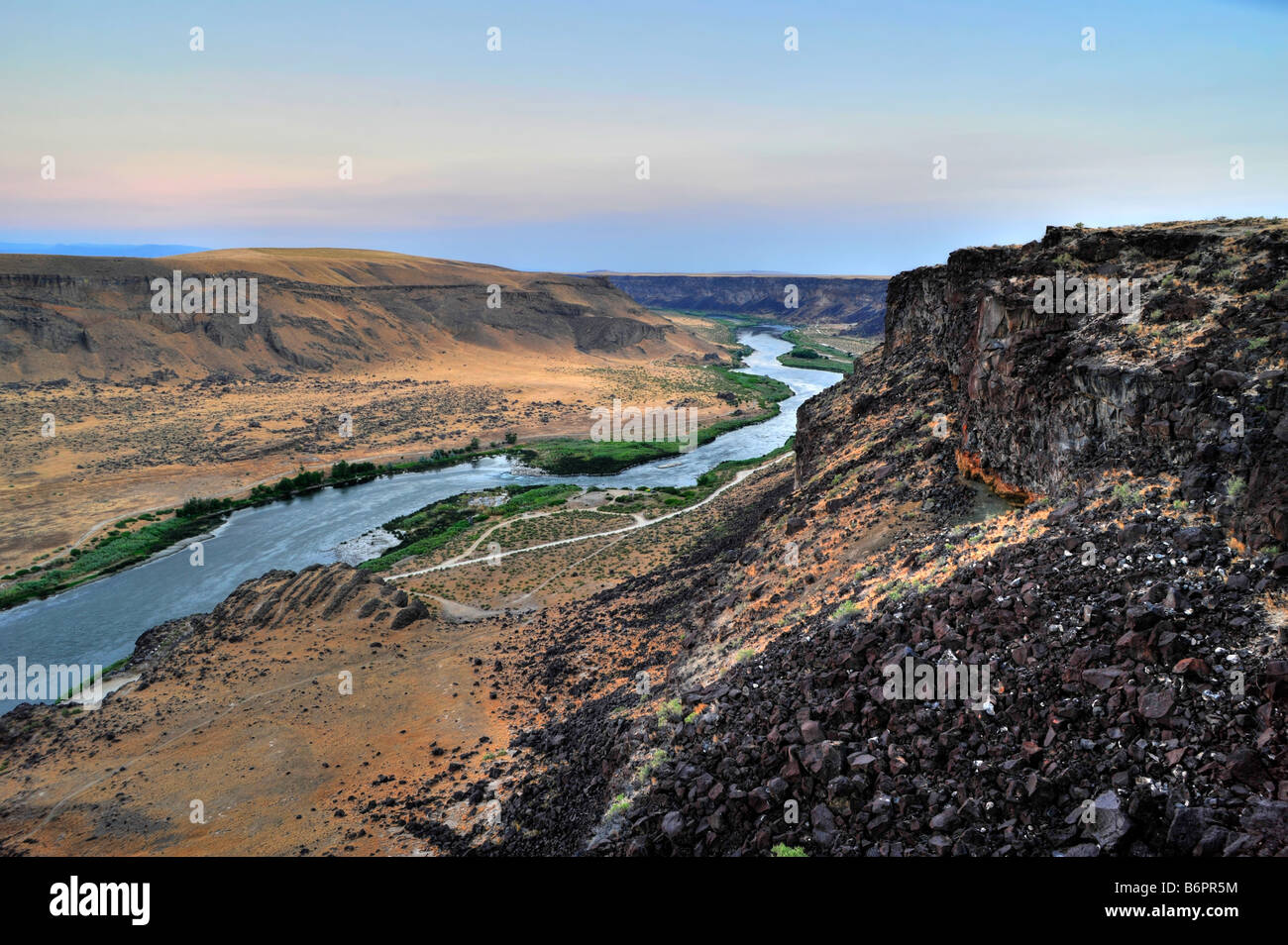 Sunrise over the Snake River Canyon south of Boise Idaho Stock Photo ...