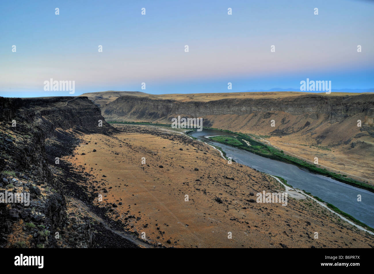 Sunrise over the Snake River Canyon south of Boise Idaho Stock Photo ...