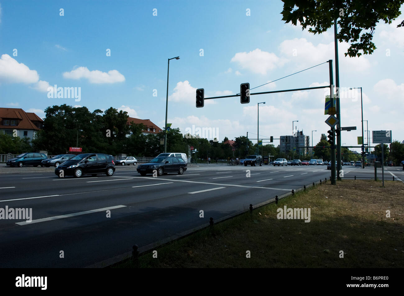 west german road intersection with traffic lights Stock Photo - Alamy