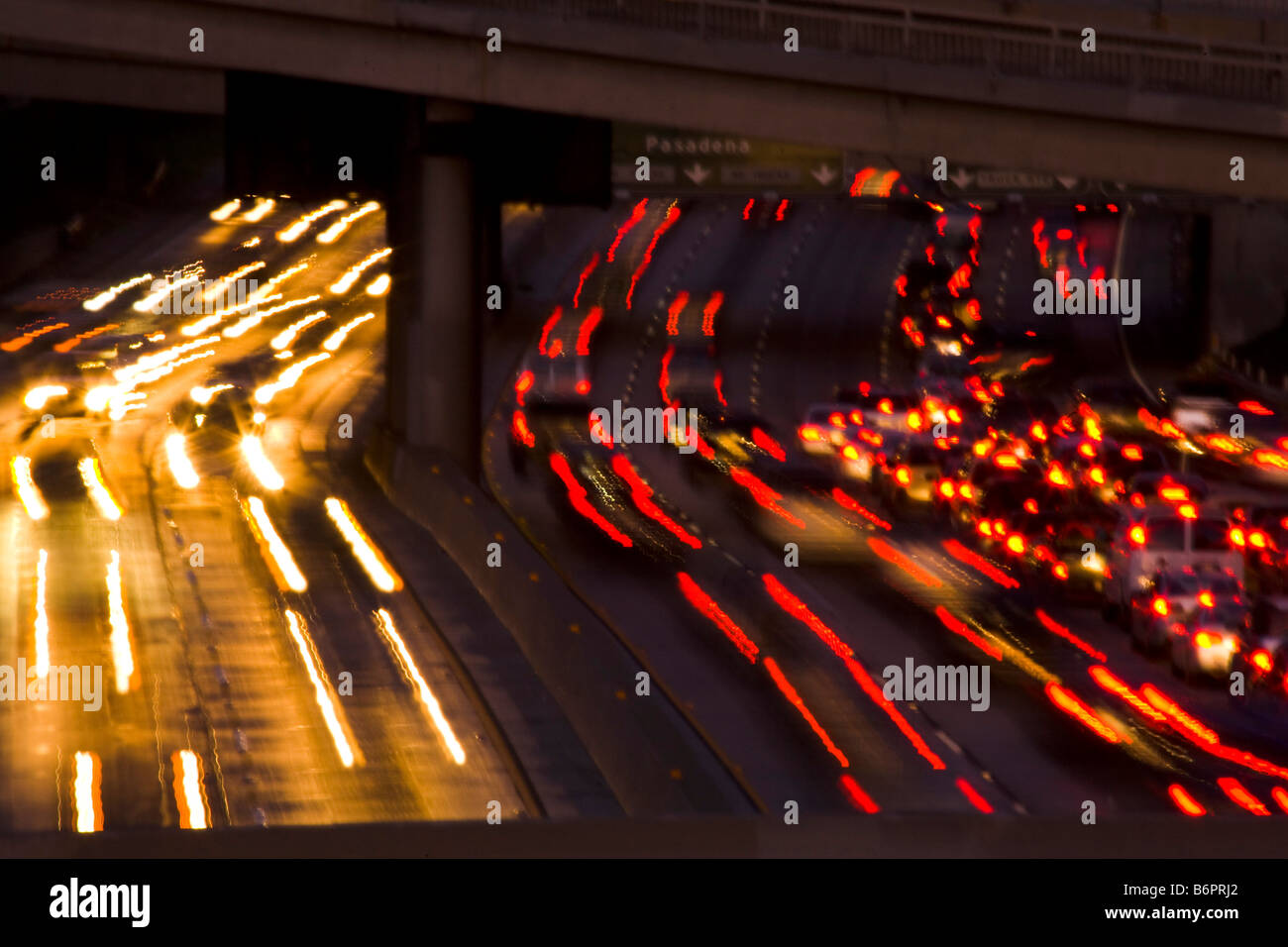 Rush Hour Traffic on the 110 Freeway Harbor Freeway Los Angeles ...