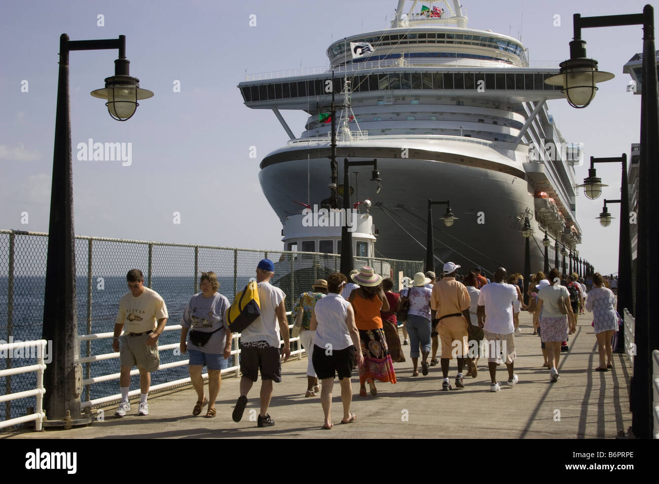 cruise passengers return to cruise ships at St Kitts Port Zante cruise ...