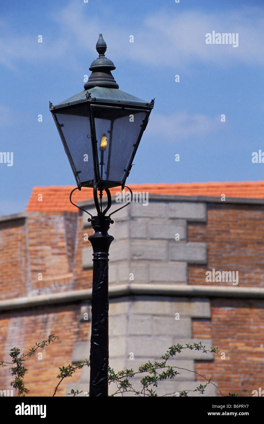 Gas Streetlamp In Front Of Fort Condé a Recreated 18th century French ...