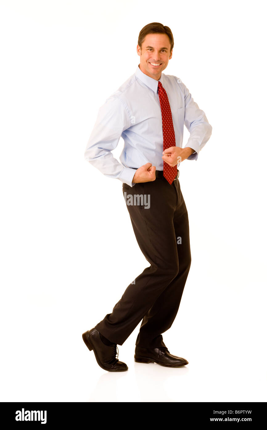 Full length portrait of a business executive flexing his arms Stock ...