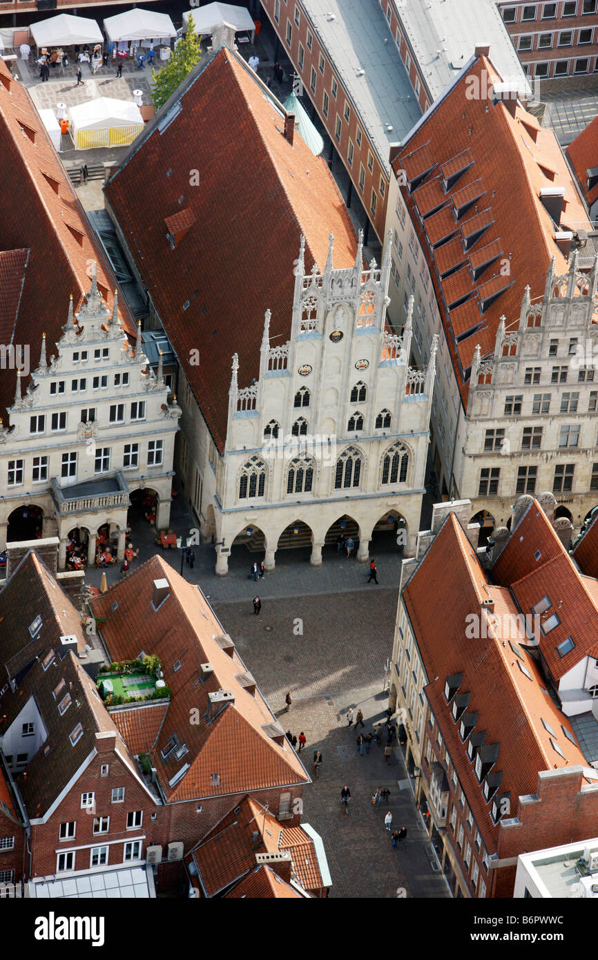 Historic town center of Munster, Germany. The old town hall Stock Photo ...