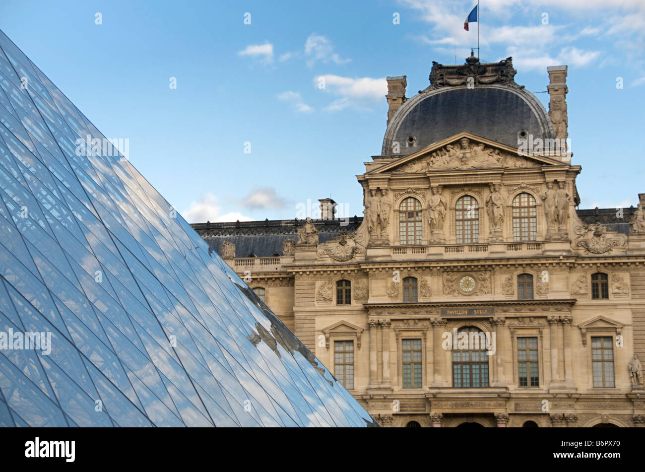 Pyramid in front of Louvre museum. Paris. France Stock Photo - Alamy