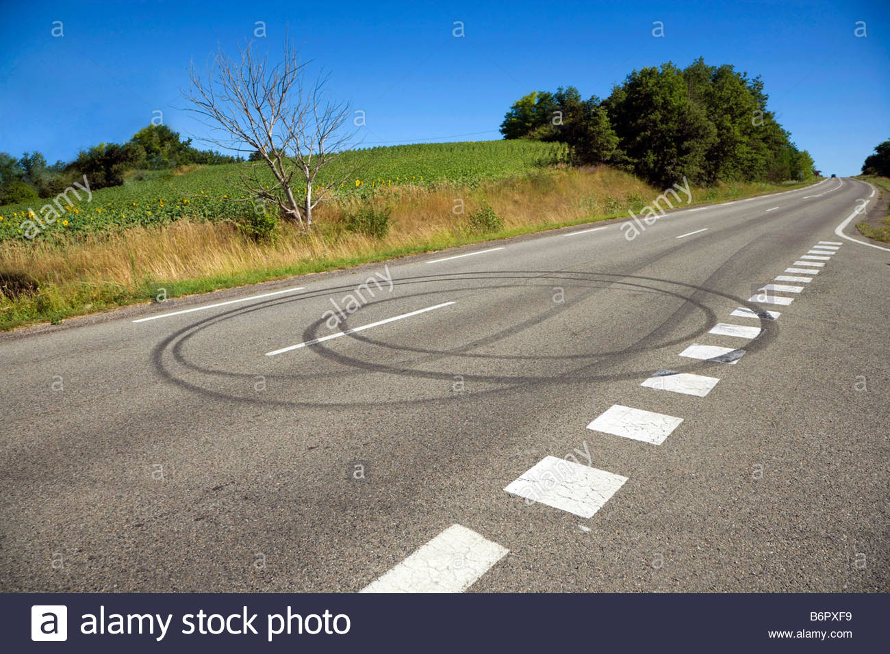 Road Tire Skid Marks Stock Photos & Road Tire Skid Marks Stock Images ...