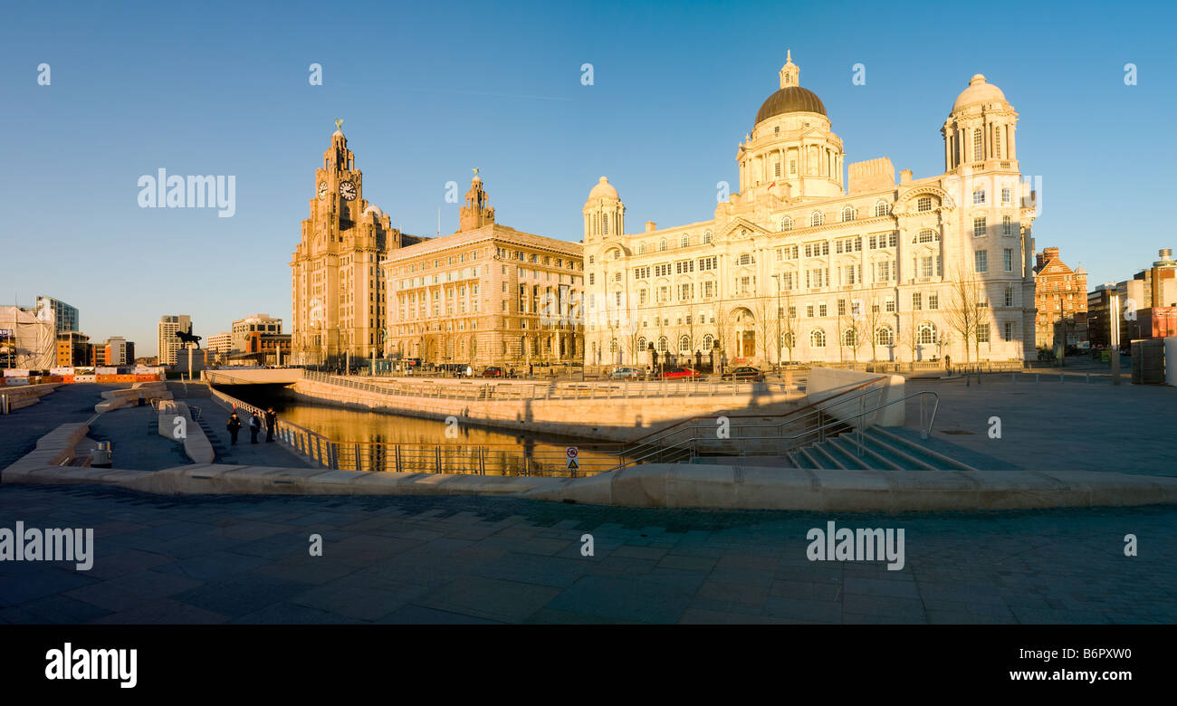 The "Three Graces"the Royal Liver Building,the Cunard Building and the ...