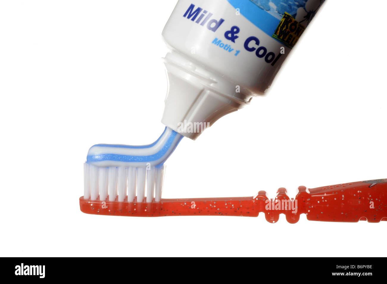 toothbrush with tooth paste Stock Photo - Alamy