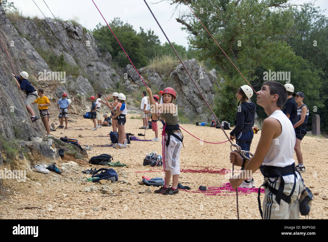 hobby climbers at Allegre, France, Provence Stock Photo - Alamy