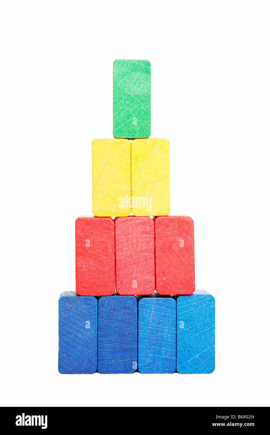 pyramid of color blocks Stock Photo - Alamy