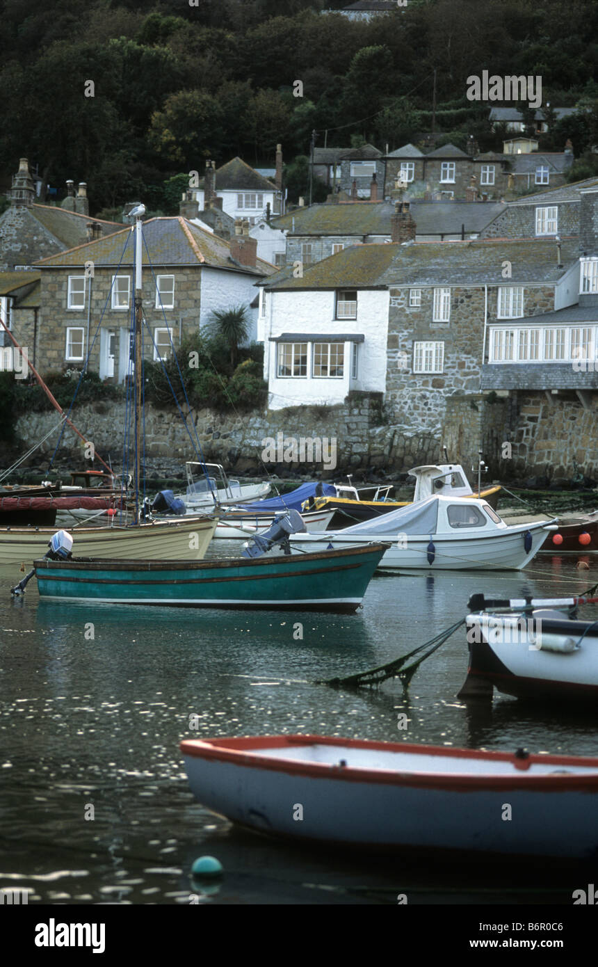 Boats in Mousehole harbour, Cornwall Stock Photo - Alamy
