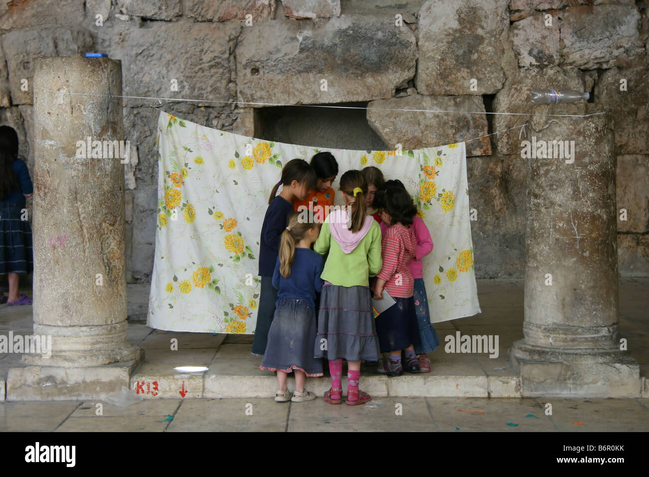 Young Jewish girls playing in Jerusalem's Cardo Stock Photo - Alamy