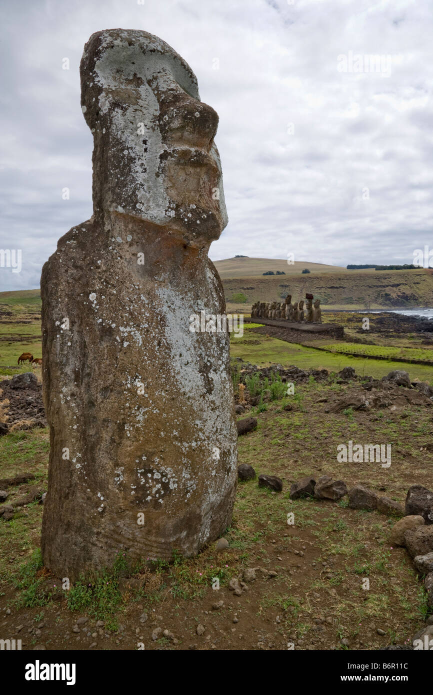 Statues Moai Easter Island Stock Photo - Alamy
