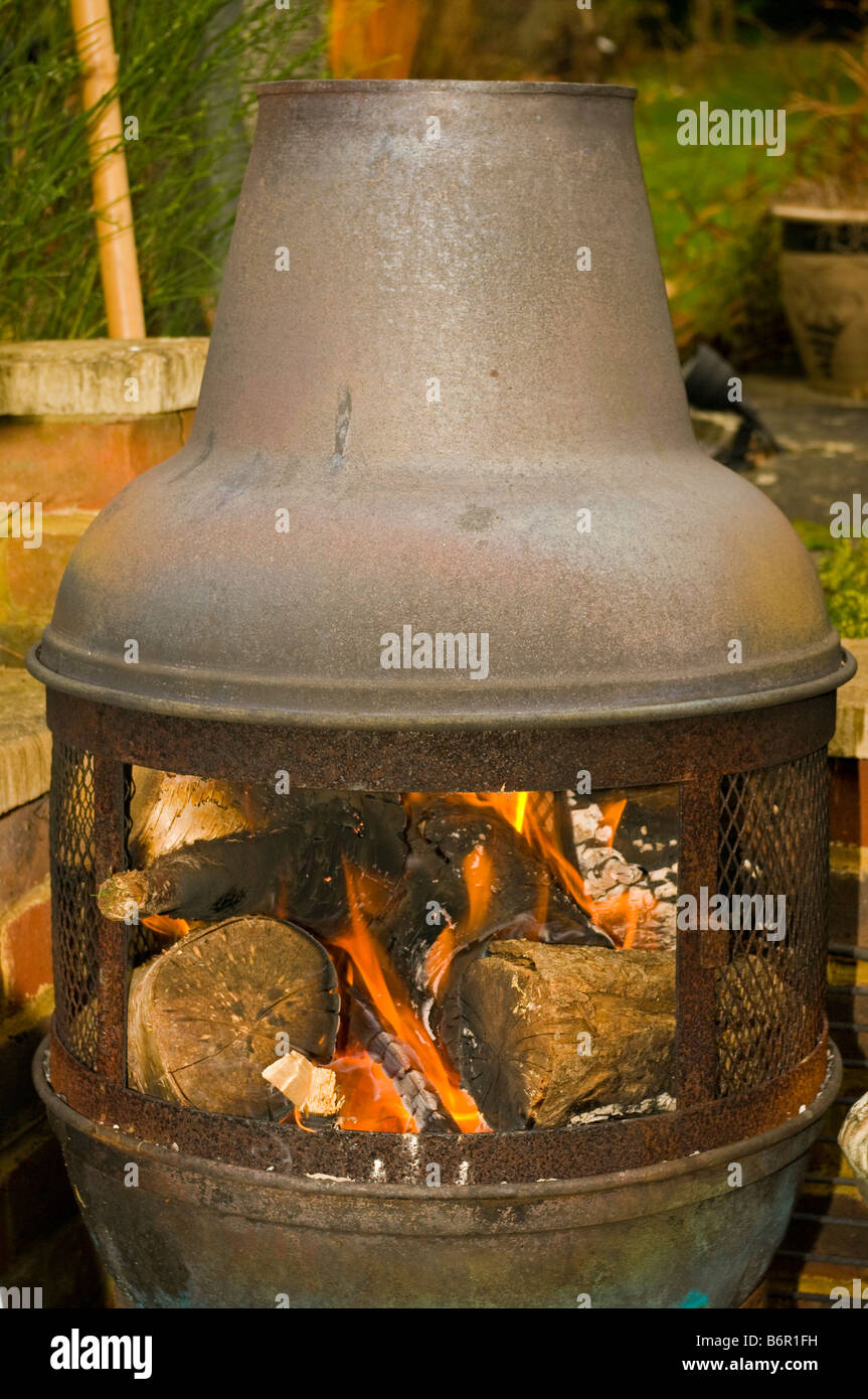 wood Logs Burning in a log Burner Stock Photo - Alamy