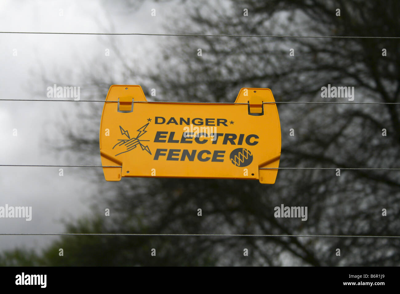 district Avis - electrical fence, Namibia Stock Photo - Alamy