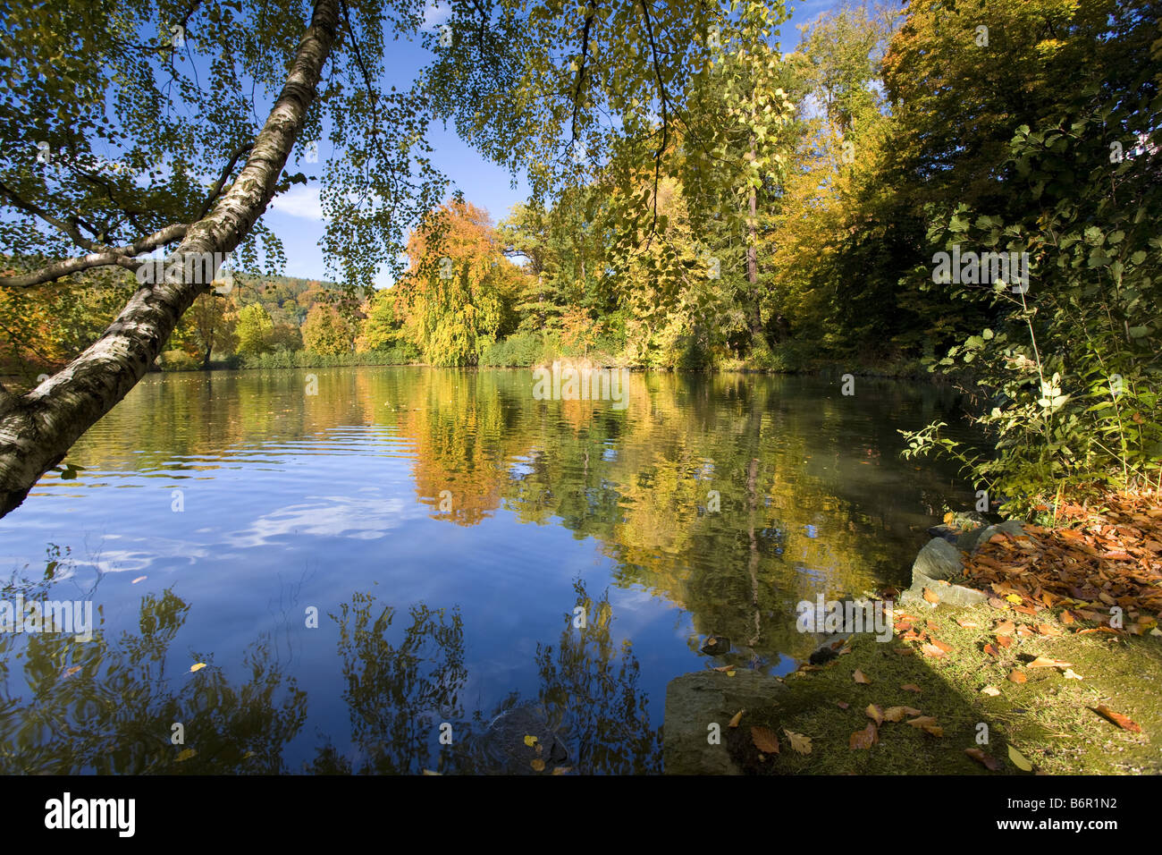 lake at palace ground Greiz, Germany, Thueringen, Greiz Stock Photo - Alamy